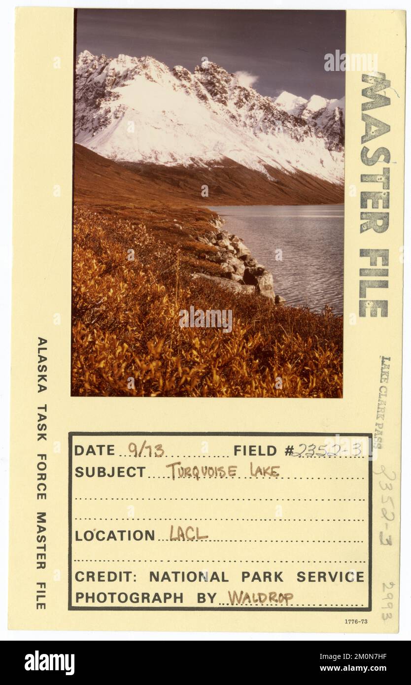Turquoise Lake. Alaska Task Force Photographs Stock Photo - Alamy