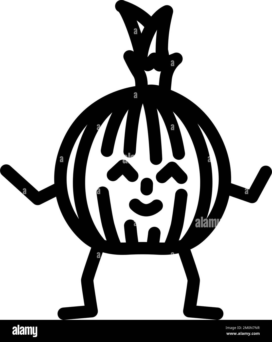 onion vegetable character line icon vector illustration Stock Vector ...