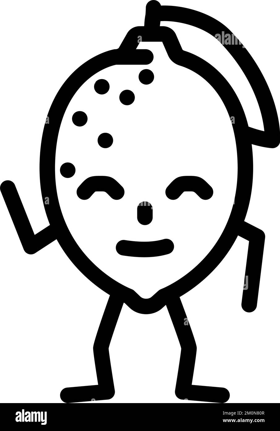 lemon fruit character line icon vector illustration Stock Vector Image ...