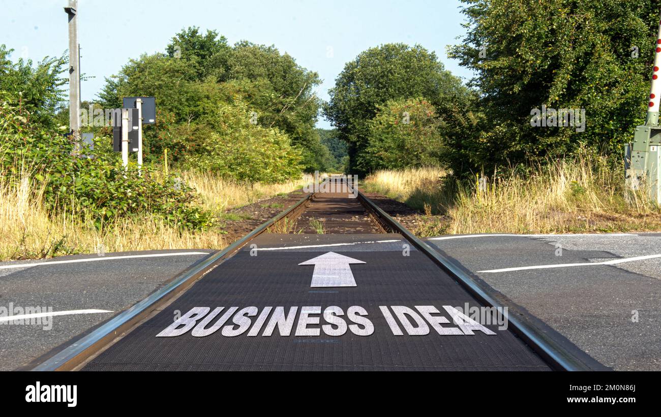 Street Sign the Direction Way to Business Idea Stock Photo - Alamy