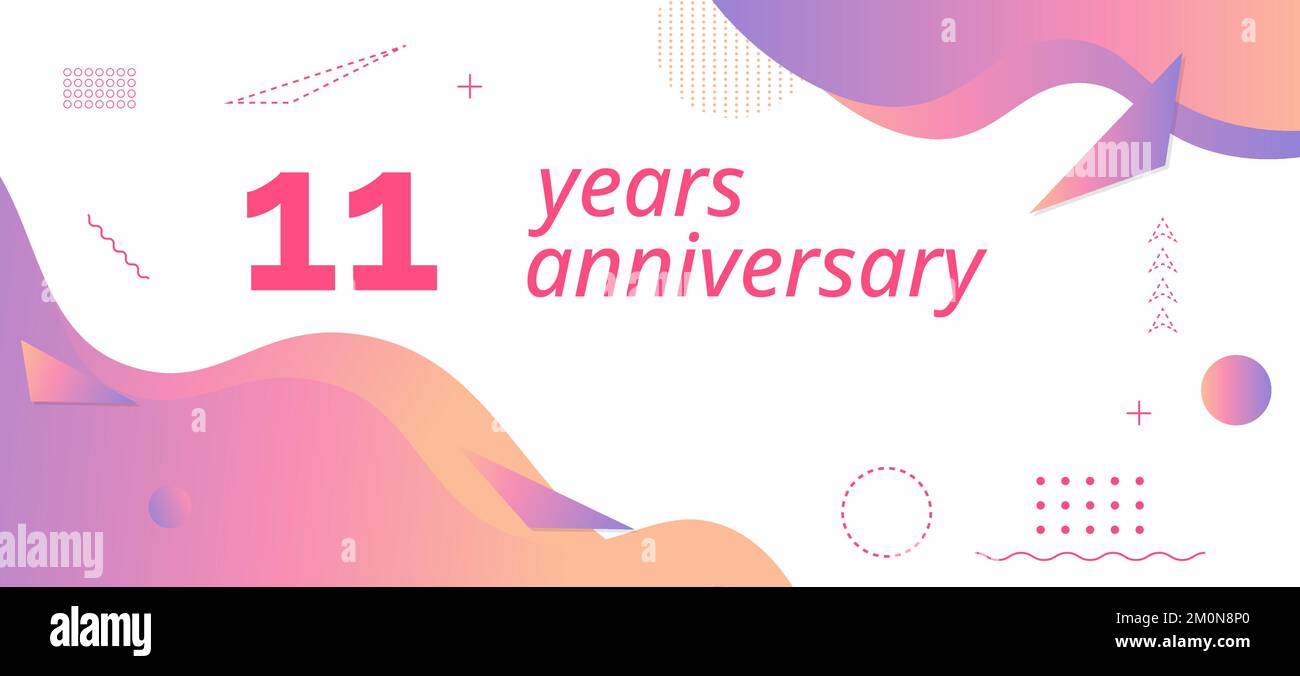 11th anniversary logo, birthday celebration Stock Vector Image & Art ...