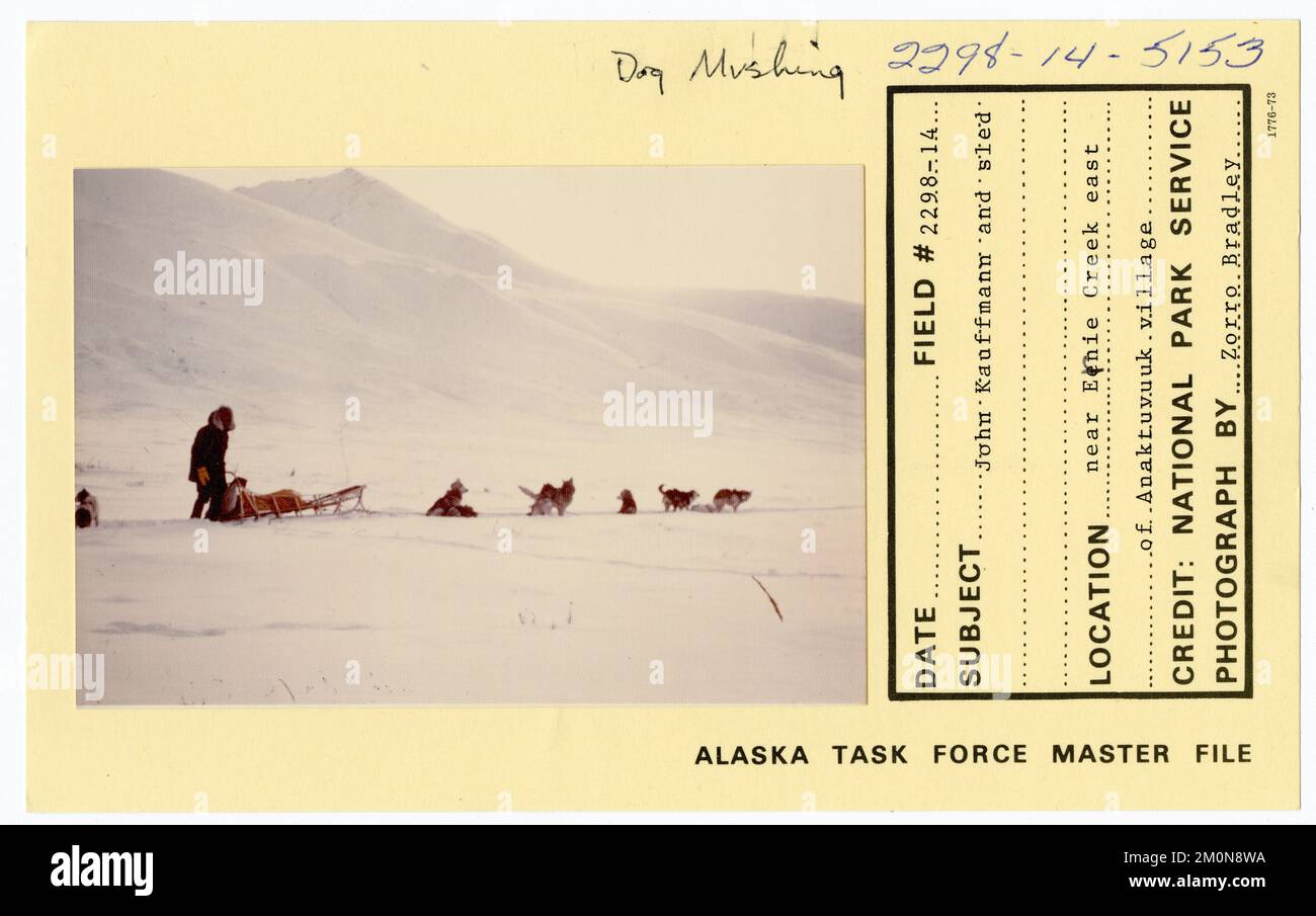 John Kauffmann and sled. Alaska Task Force Photographs Stock Photo - Alamy