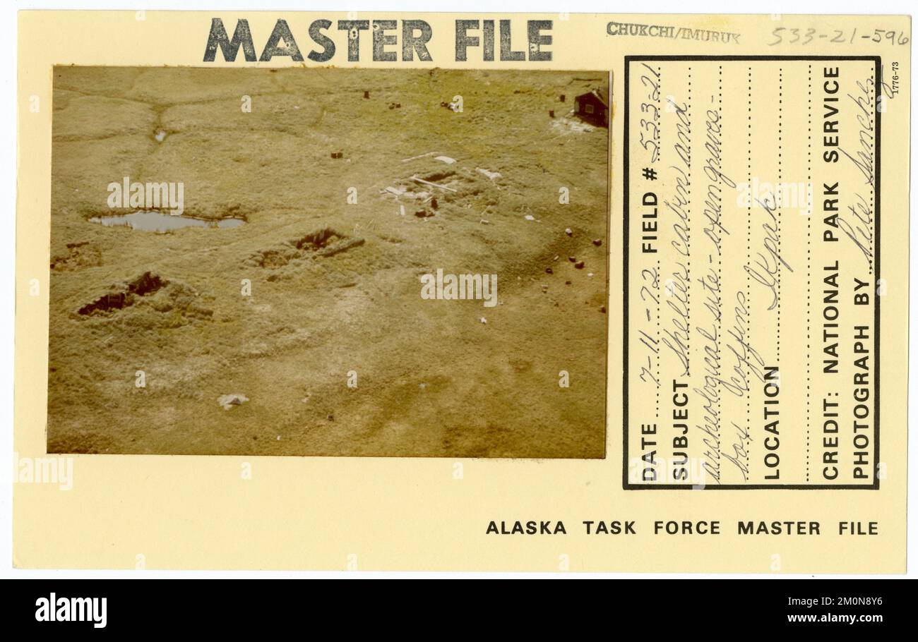 Shelter cabin and archeological site - open graves - box coffins ...