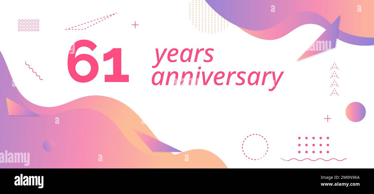 61th anniversary logo, birthday celebration Stock Vector Image & Art ...