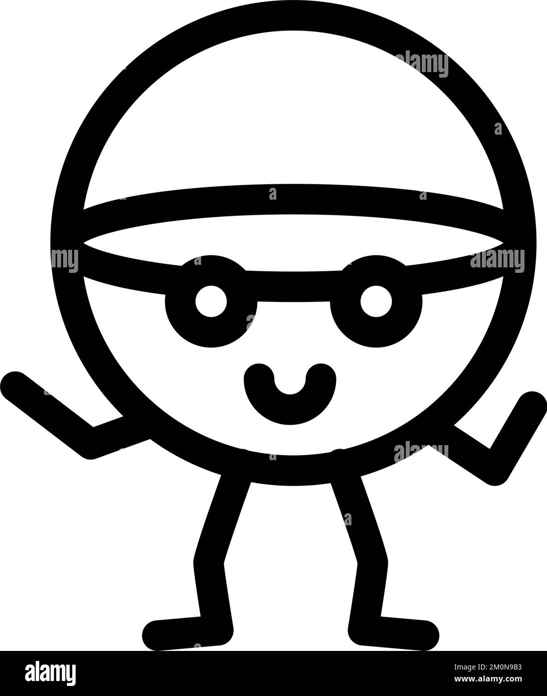 ball geometric shape character line icon vector illustration Stock ...