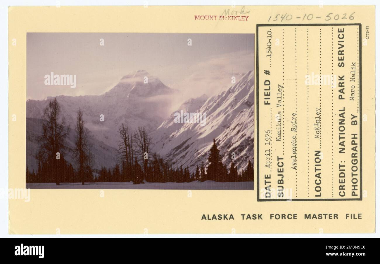 Kanikula Valley Avalanche Spire. Alaska Task Force Photographs Stock ...