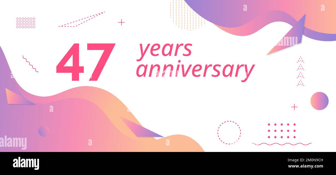 47th anniversary logo, birthday celebration Stock Vector Image & Art ...