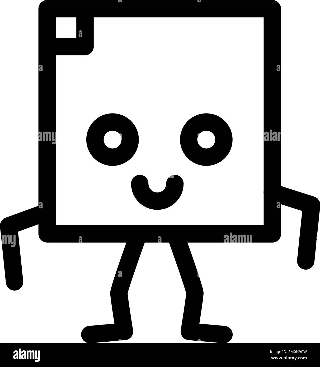 square geometric shape character line icon vector illustration Stock ...