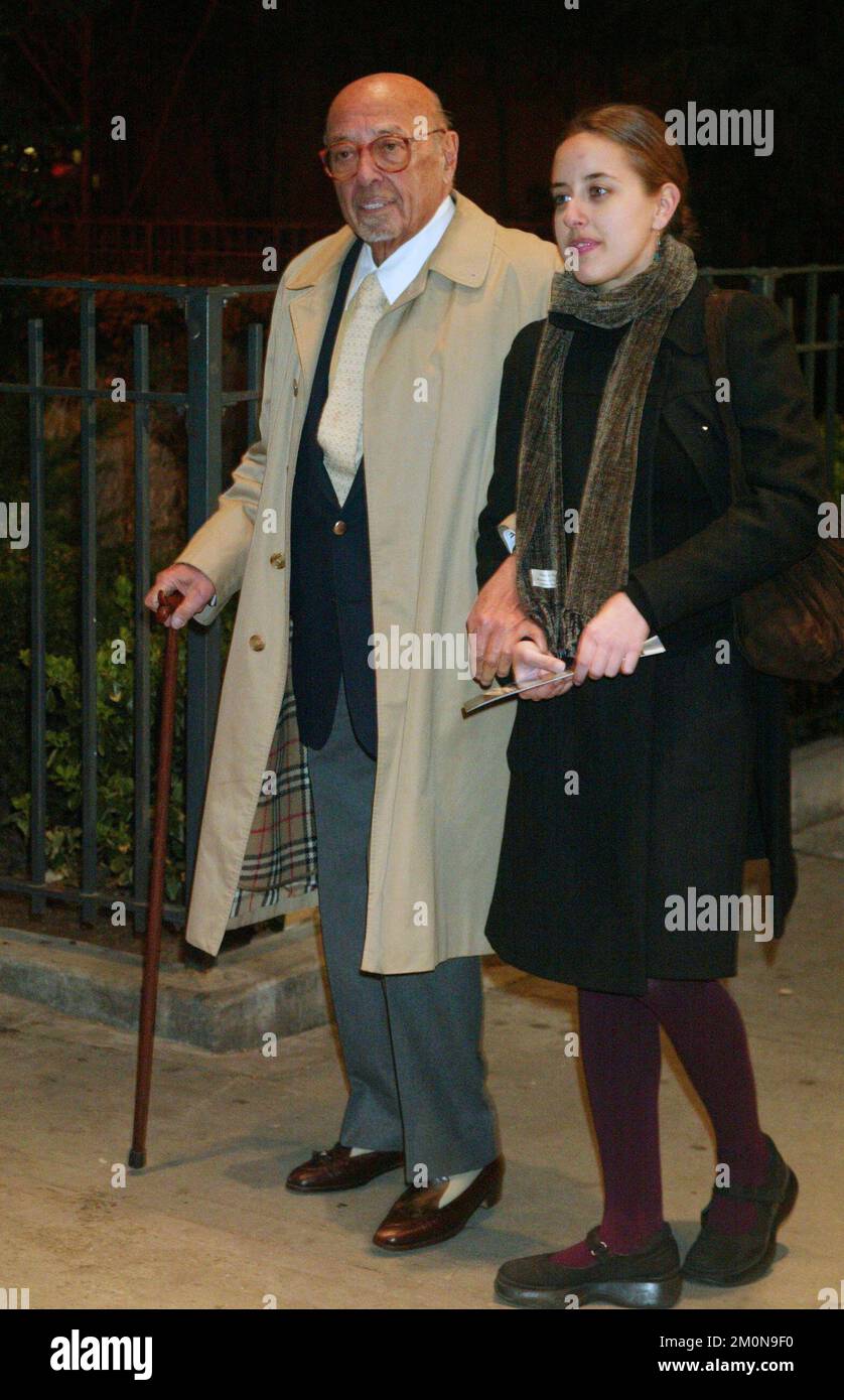 Ahmet Ertegun and guest attend the premiere of "Phone Booth" at ...