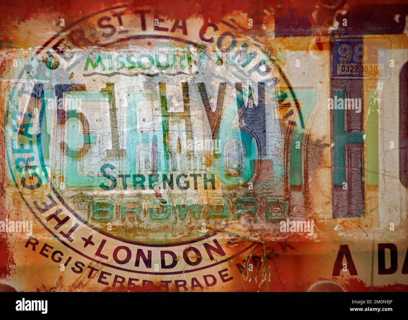 Abstract photoart a photograph of multiple exposed images of enameled ...