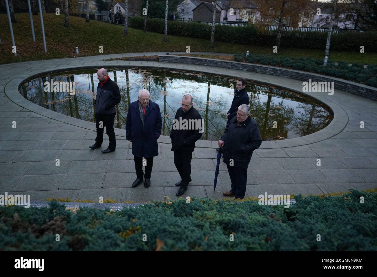 Northern Ireland Secretary Chris Heaton-Harris (centre) talks with ...