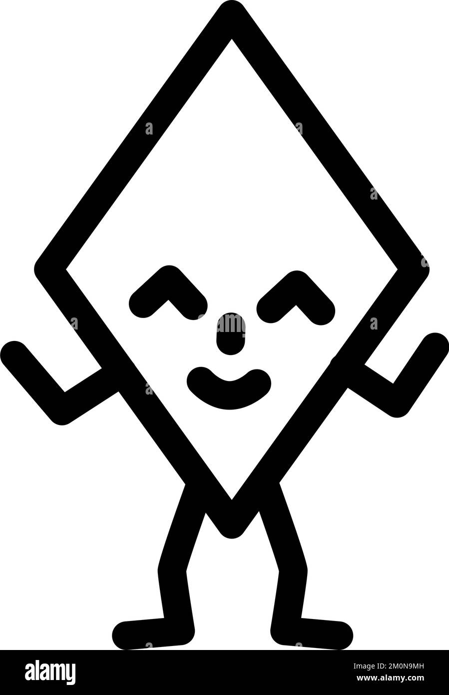 rhombus geometric shape character line icon vector illustration Stock ...