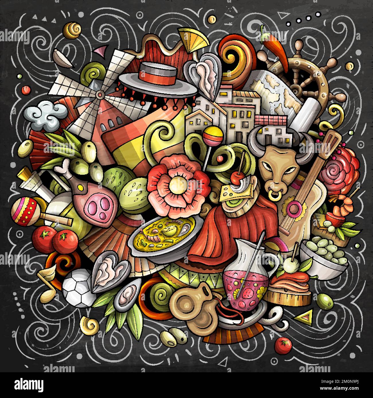 Spain flag cartoon hi-res stock photography and images - Alamy