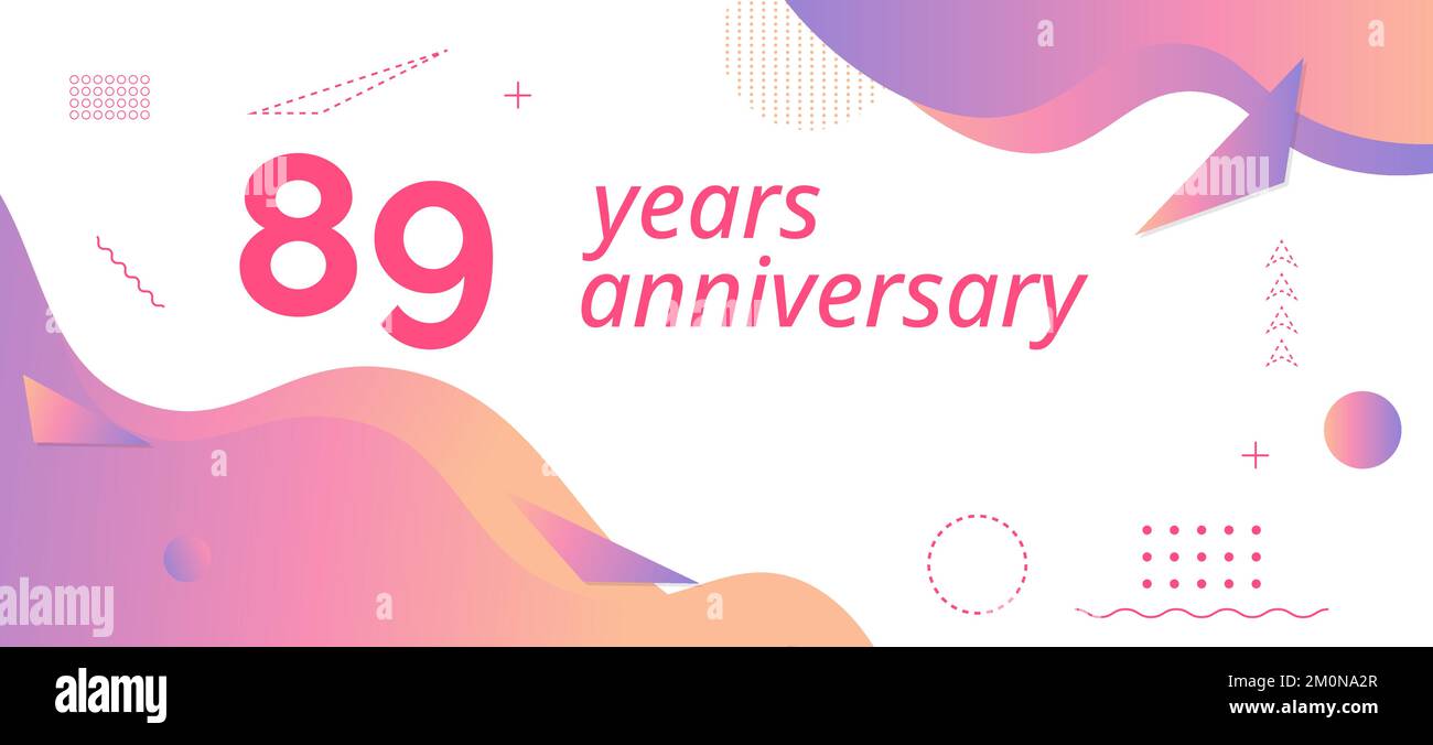 89th anniversary logo, birthday celebration Stock Vector Image & Art ...