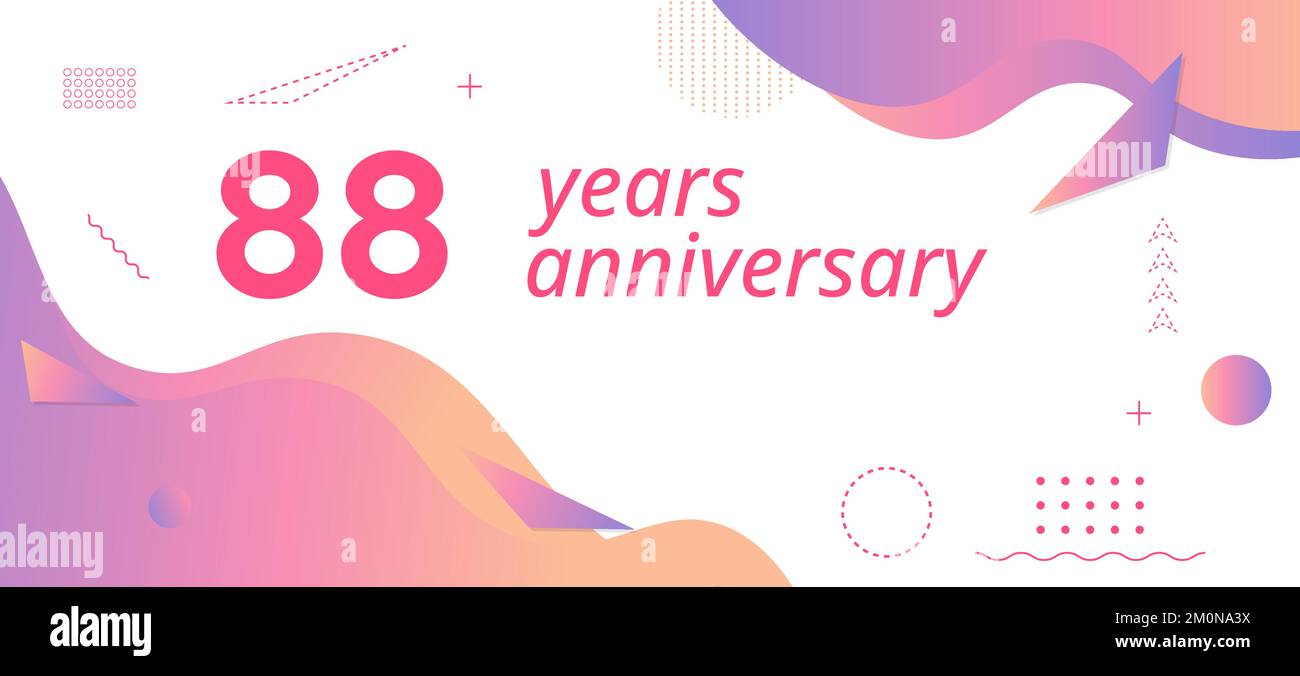 88th anniversary logo, birthday celebration Stock Vector Image & Art ...