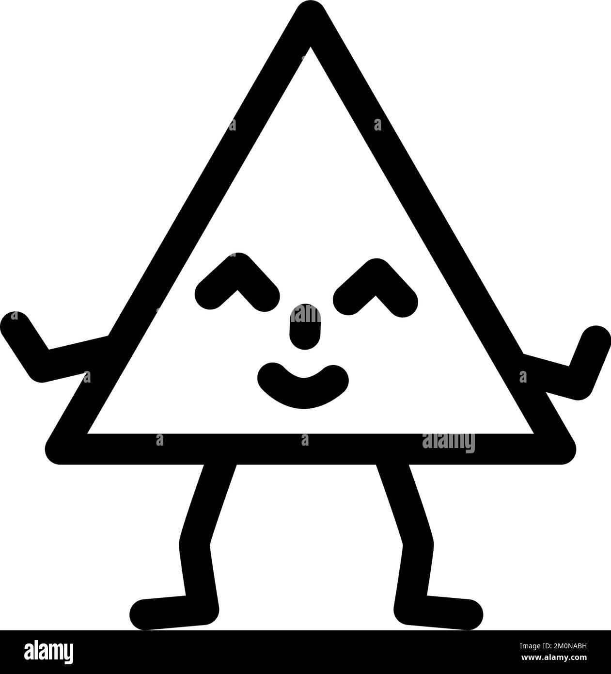 triangle geometric shape character line icon vector illustration Stock ...
