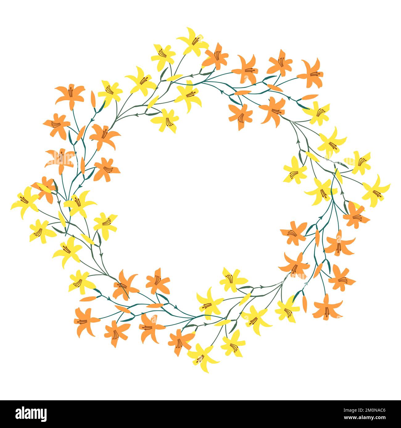 Simple daylily vector decorative framework Stock Vector Image & Art - Alamy