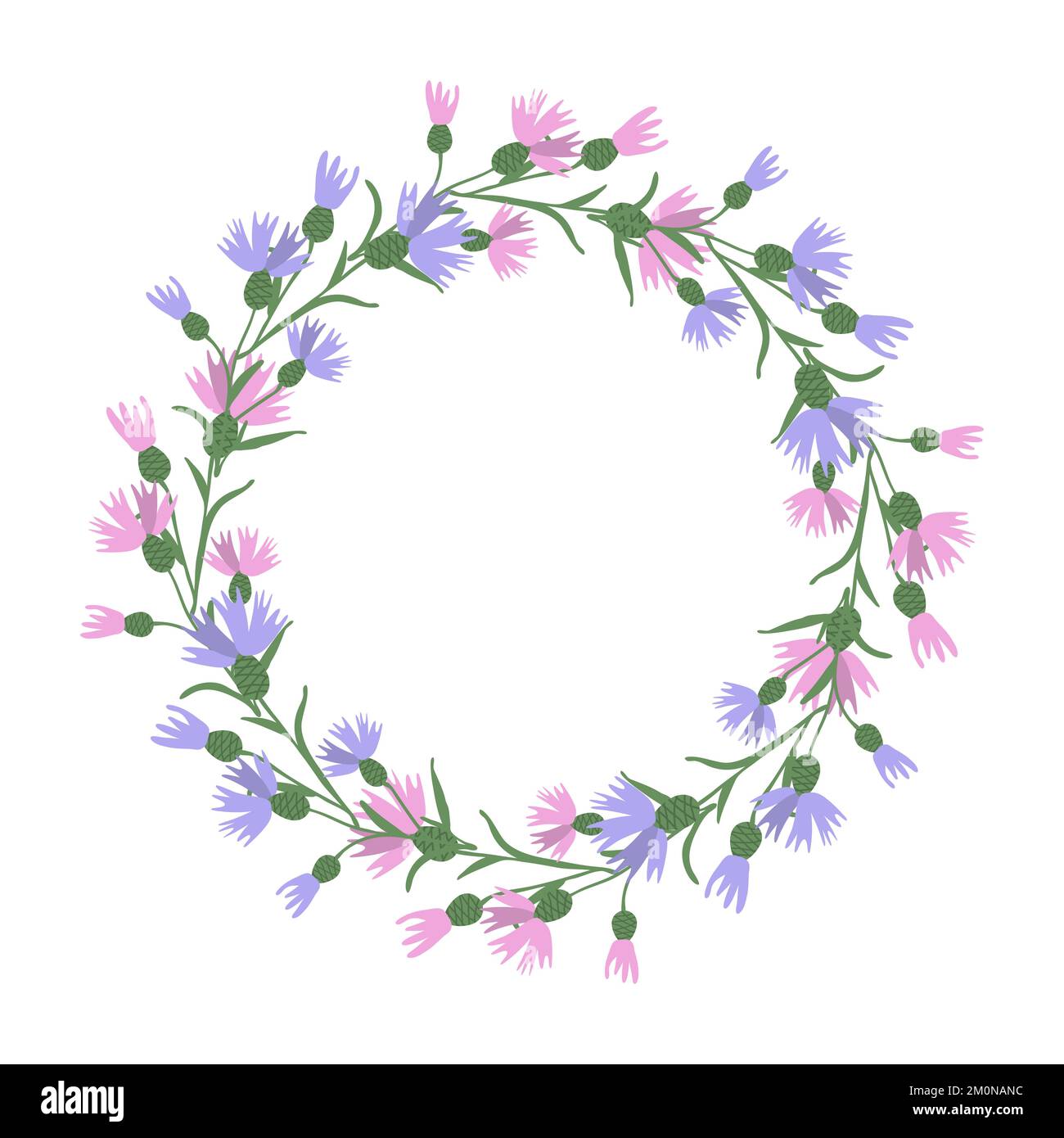Decorative vector floral frame with cornflowers Stock Vector Image ...