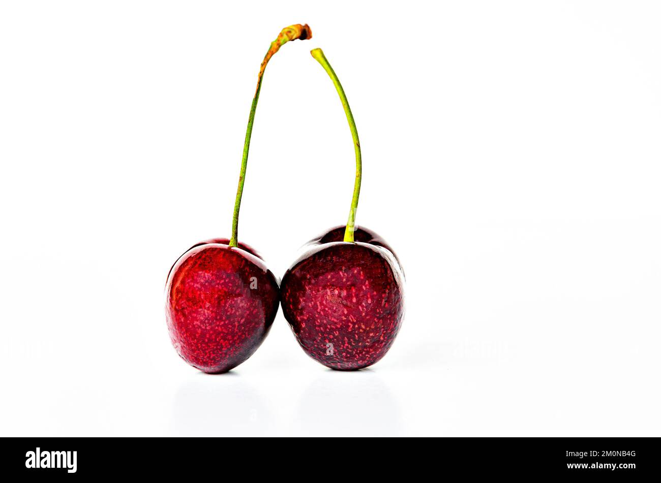 Bunch of red cherries isolated on white background. with clipping path ...