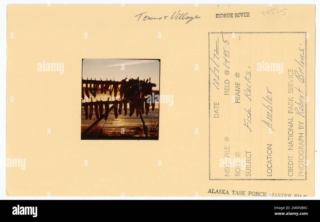 Fish racks. Alaska Task Force Photographs Stock Photo - Alamy