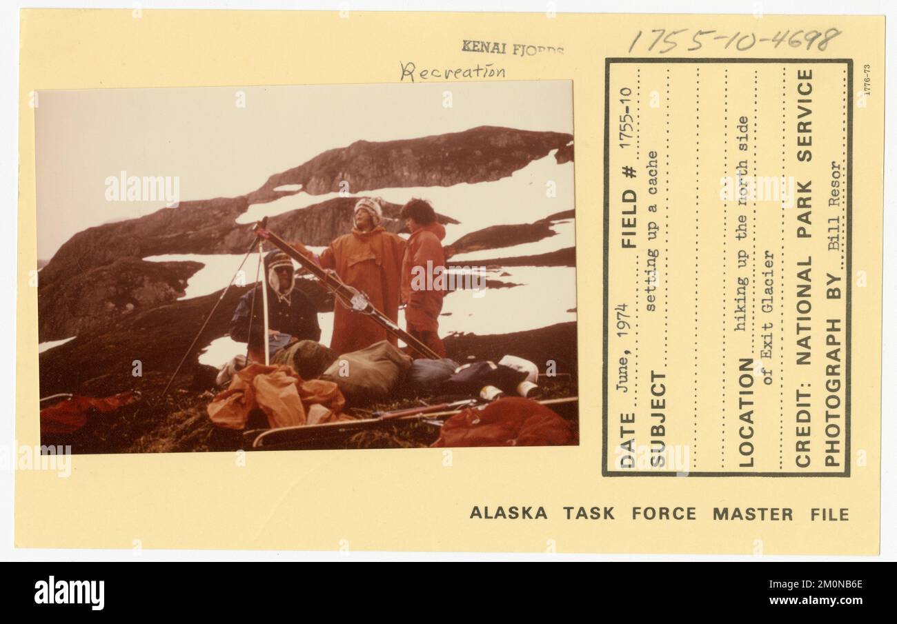 Setting up a cache. Alaska Task Force Photographs Stock Photo - Alamy