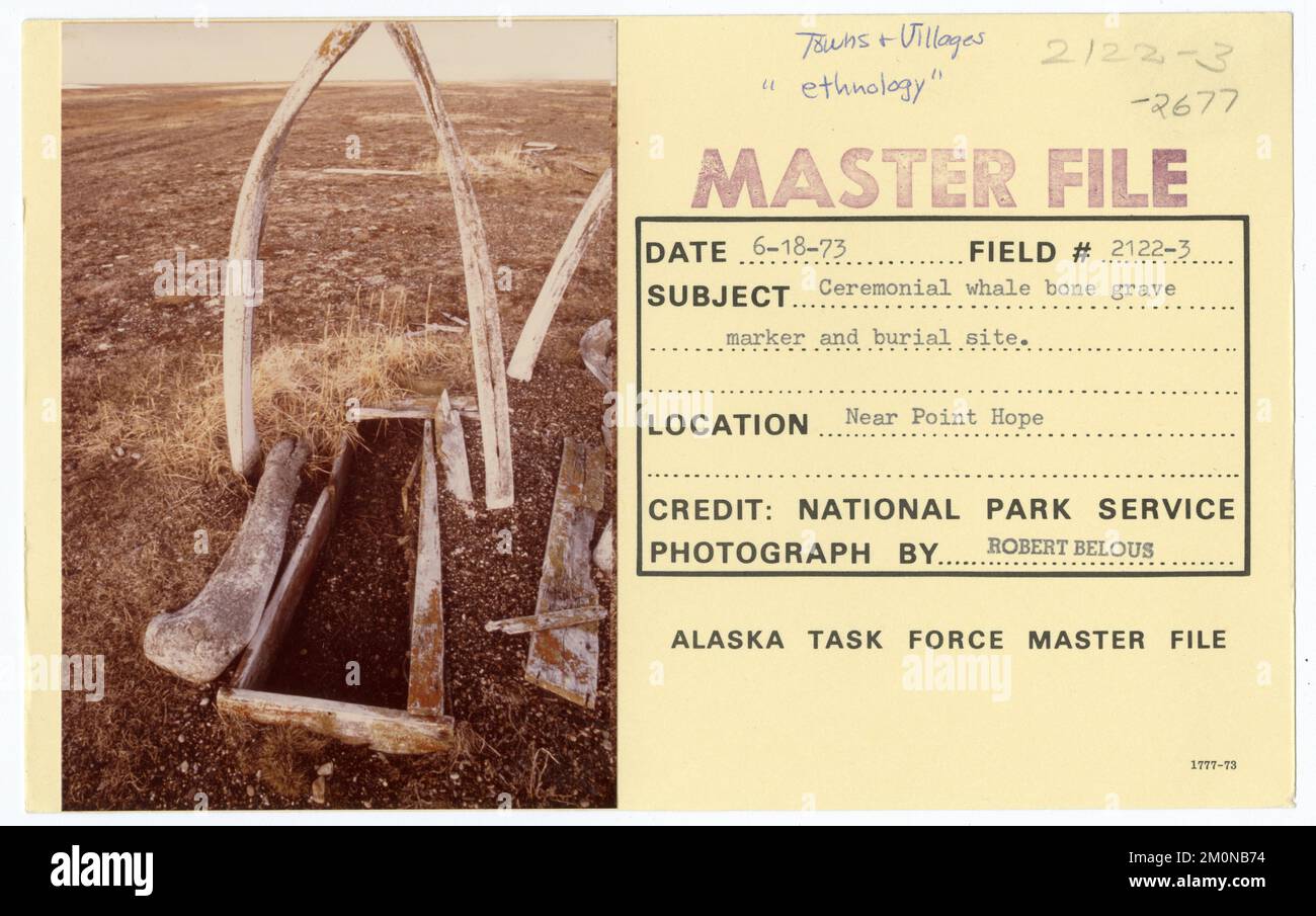 Ceremonial whale bone grave marker and burial site. Alaska Task Force ...
