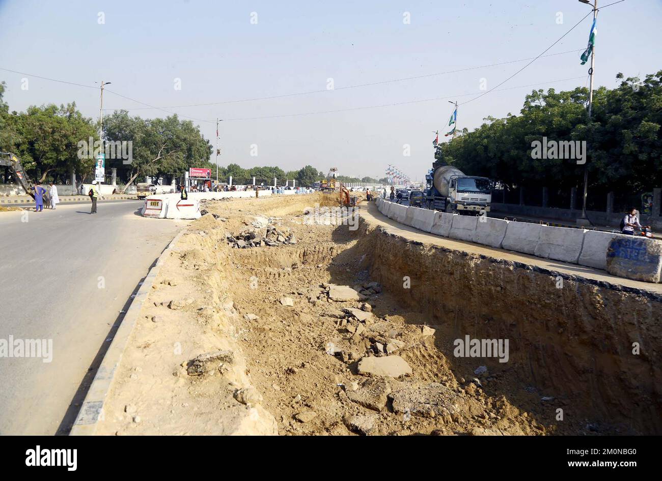 Hyderabad, Pakistan, 07/12/2022, Construction works of new development ...