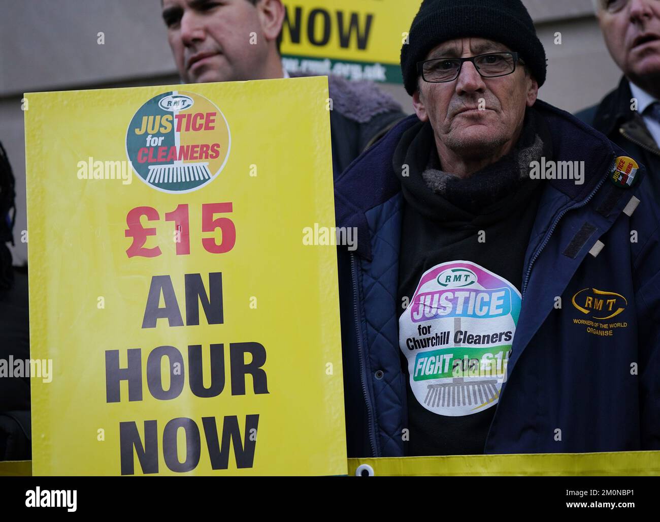 Railway cleaners stage a protest outside the Transport Department (DfT ...