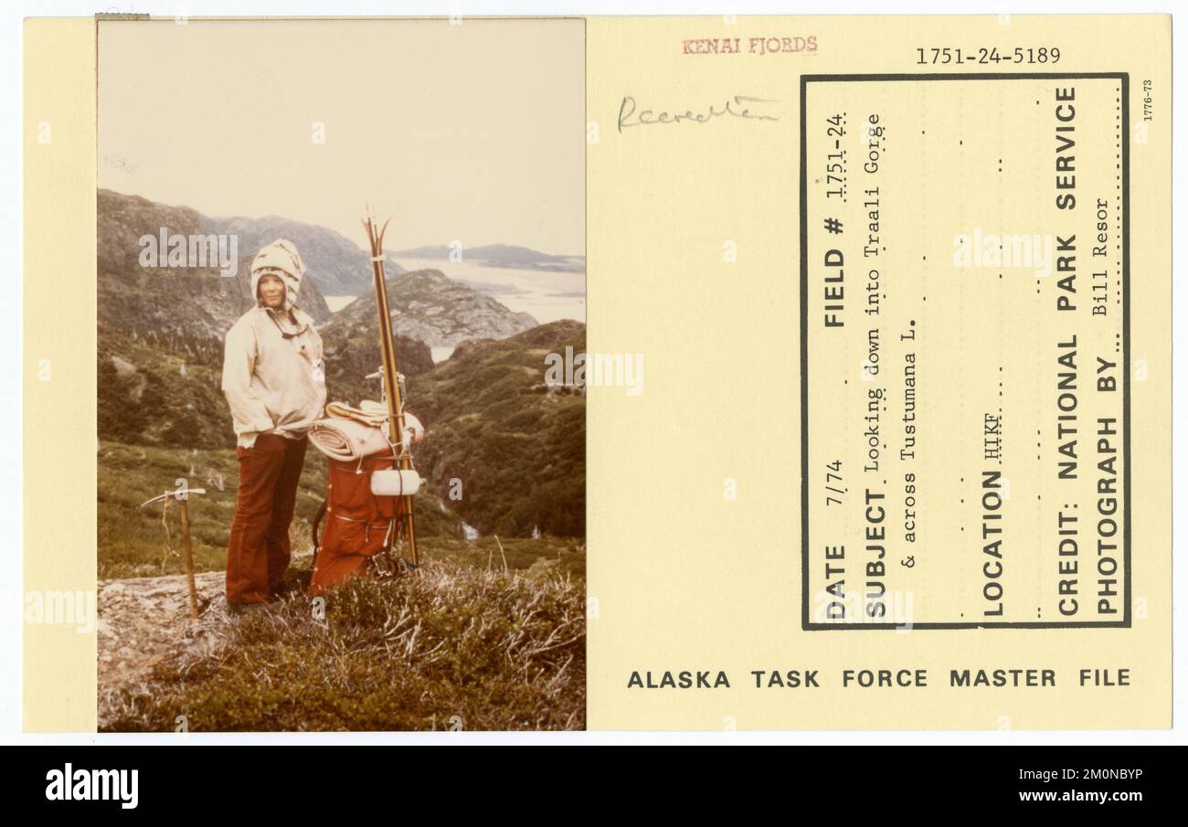Looking down into Traali Gorge and across Tustumana Lake. Alaska Task ...