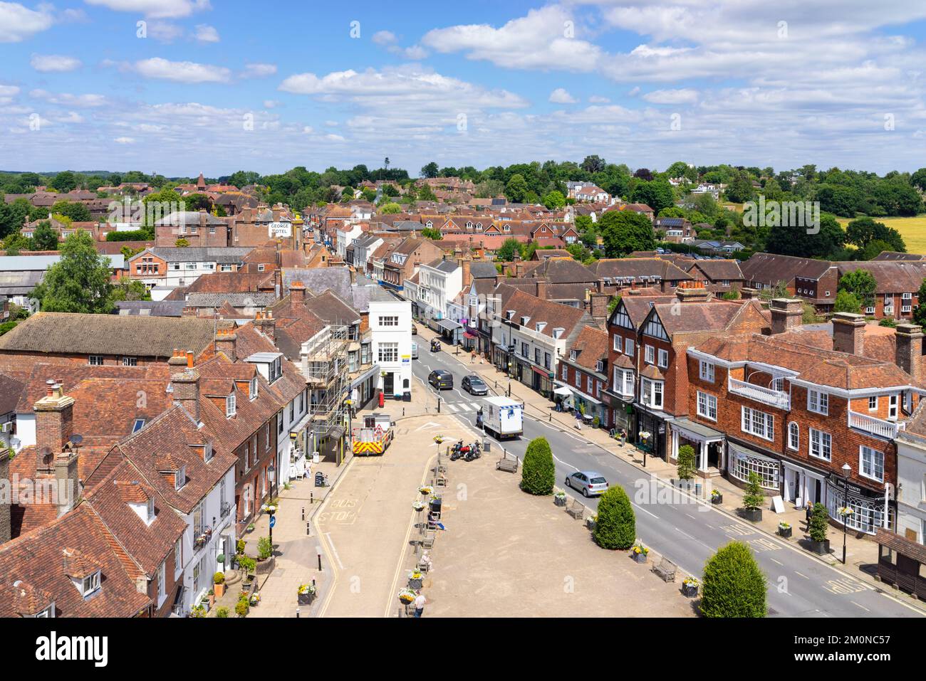Battle East Sussex view of the cafes and shops on high street Battle ...