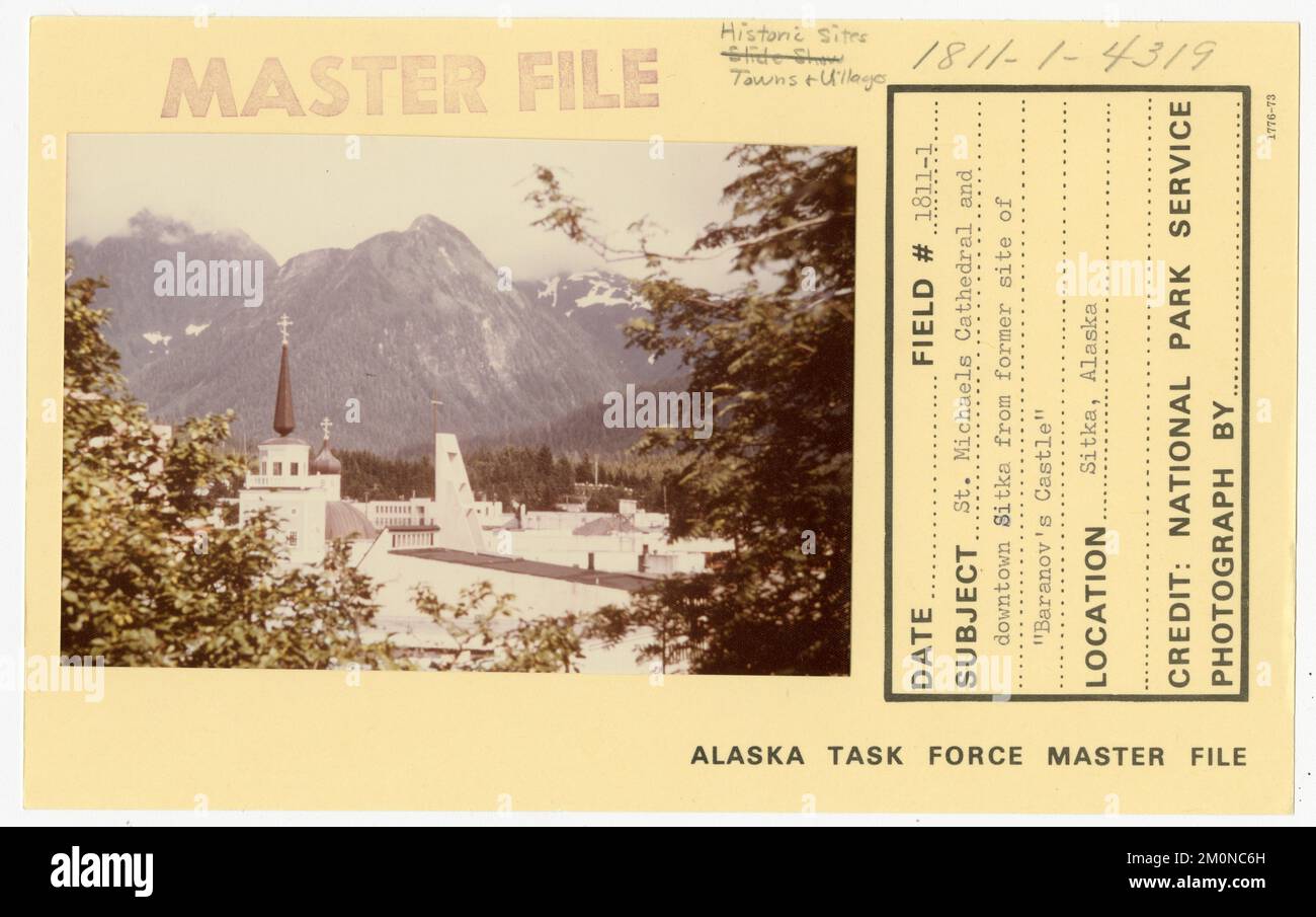 St Michaels Cathedral and downtown Sitka from former site of "Baranov's ...