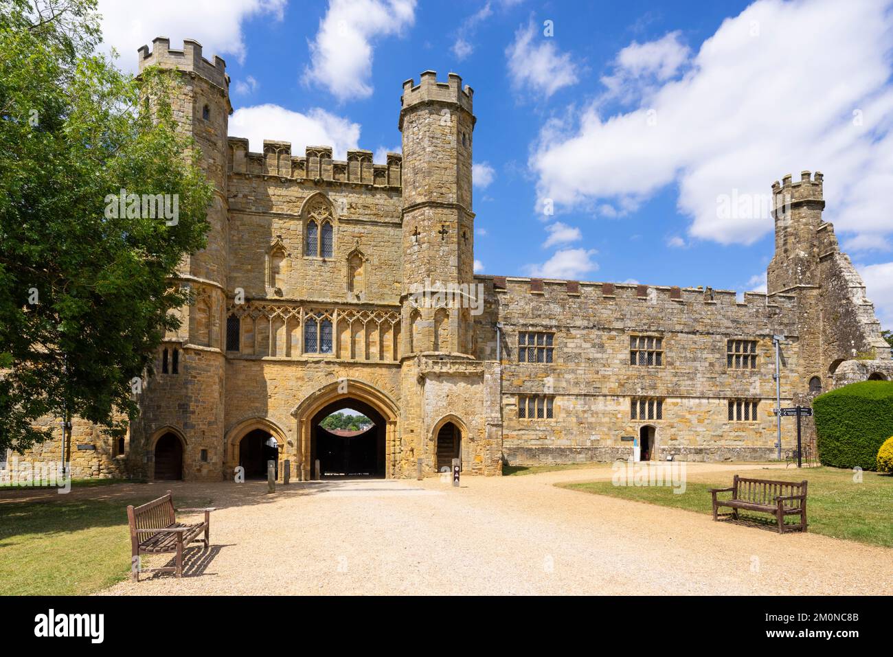 Battle East Sussex south face of Battle Abbey great gatehouse built ...