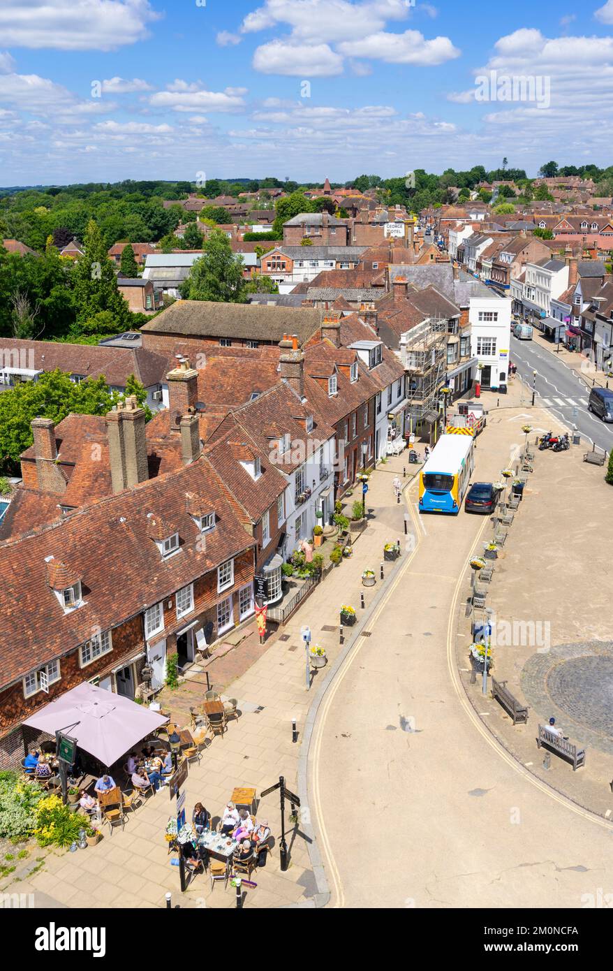 Battle East Sussex view of the cafes and shops on high street Battle ...