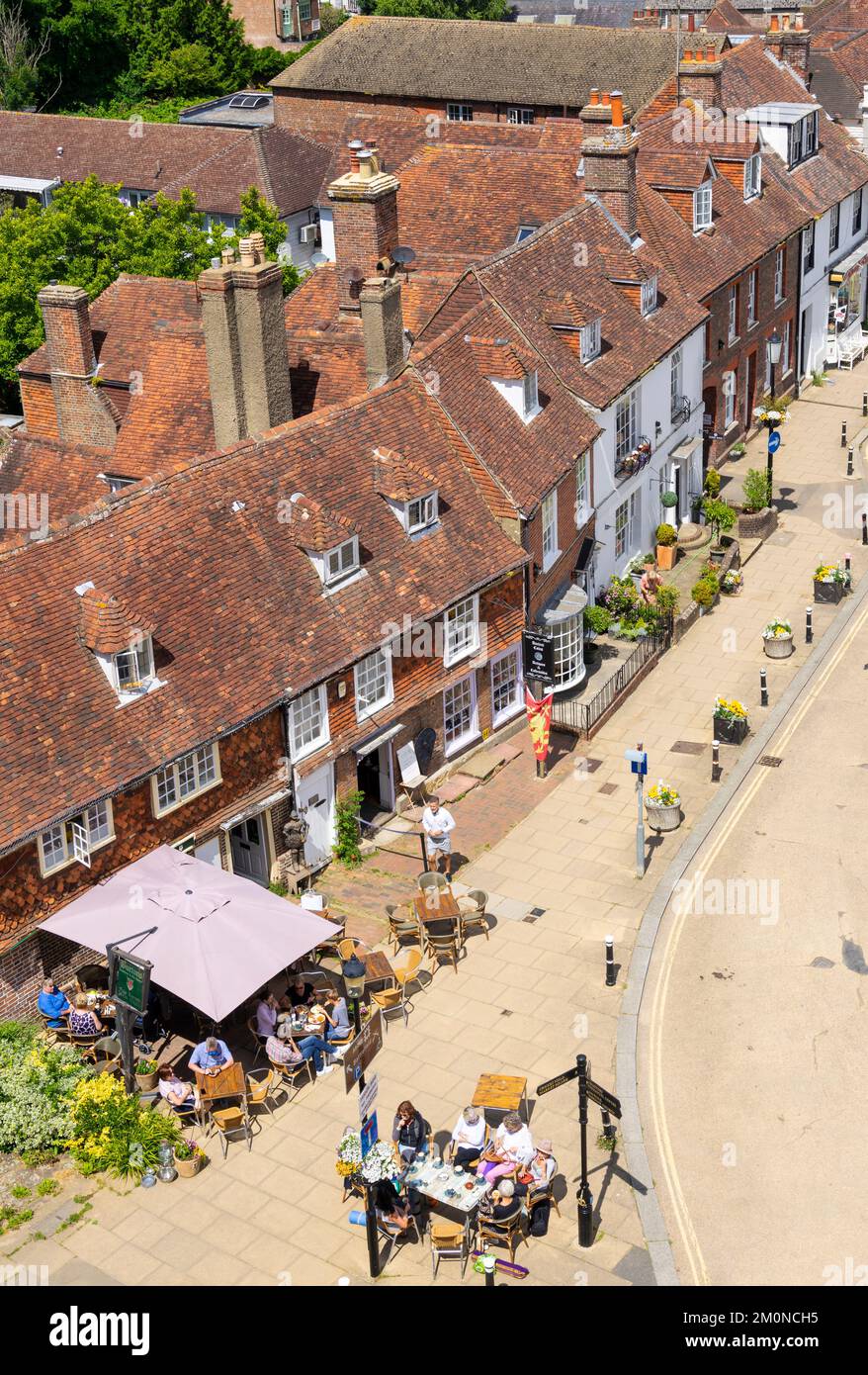 Battle East Sussex view of the cafes and shops on high street Battle ...