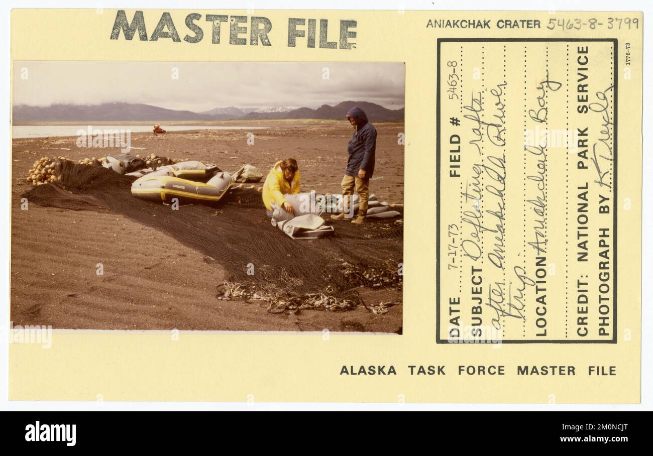 Deflating rafts after Aniakchak River trip. Alaska Task Force ...