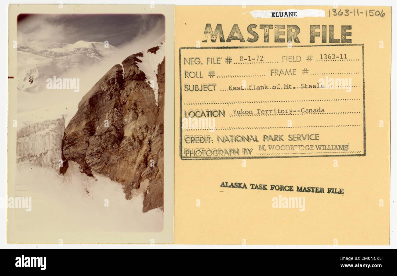 East flank of Mount Steele. Alaska Task Force Photographs Stock Photo ...