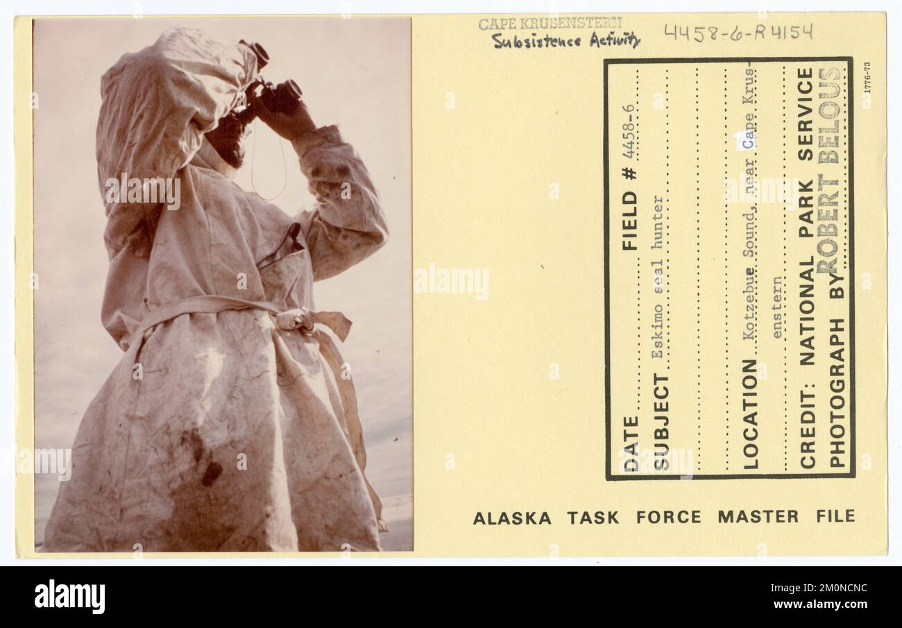 Eskimo seal hunter. Alaska Task Force Photographs Stock Photo - Alamy