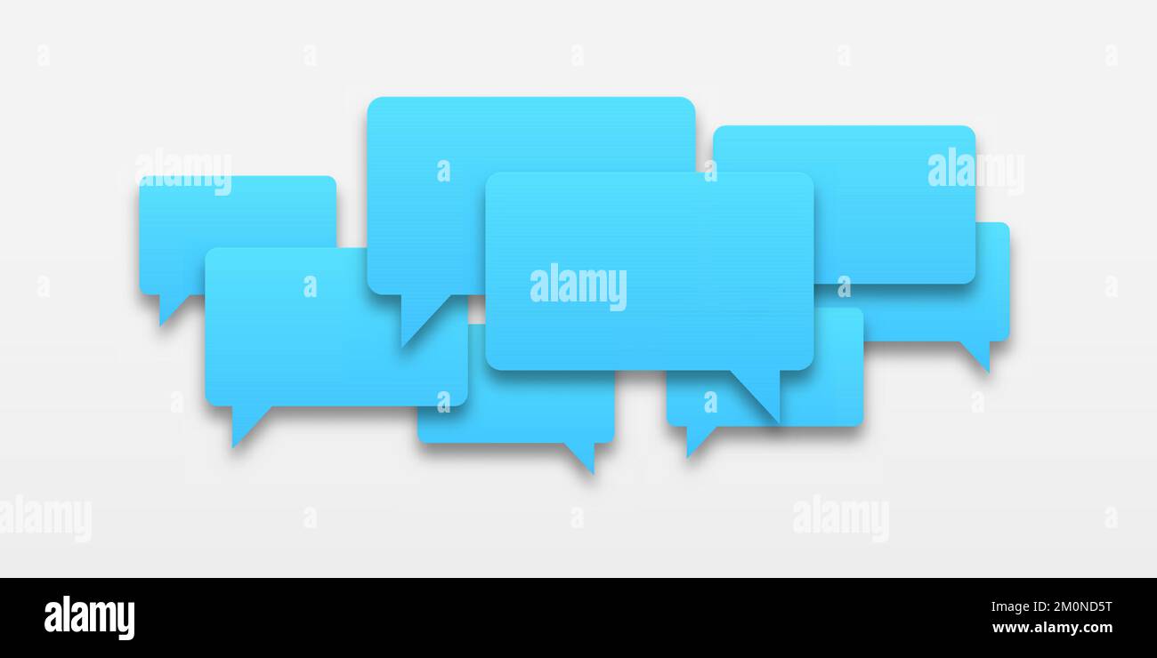 Set of white speech bubbles icons. Communication between people, a kind ...