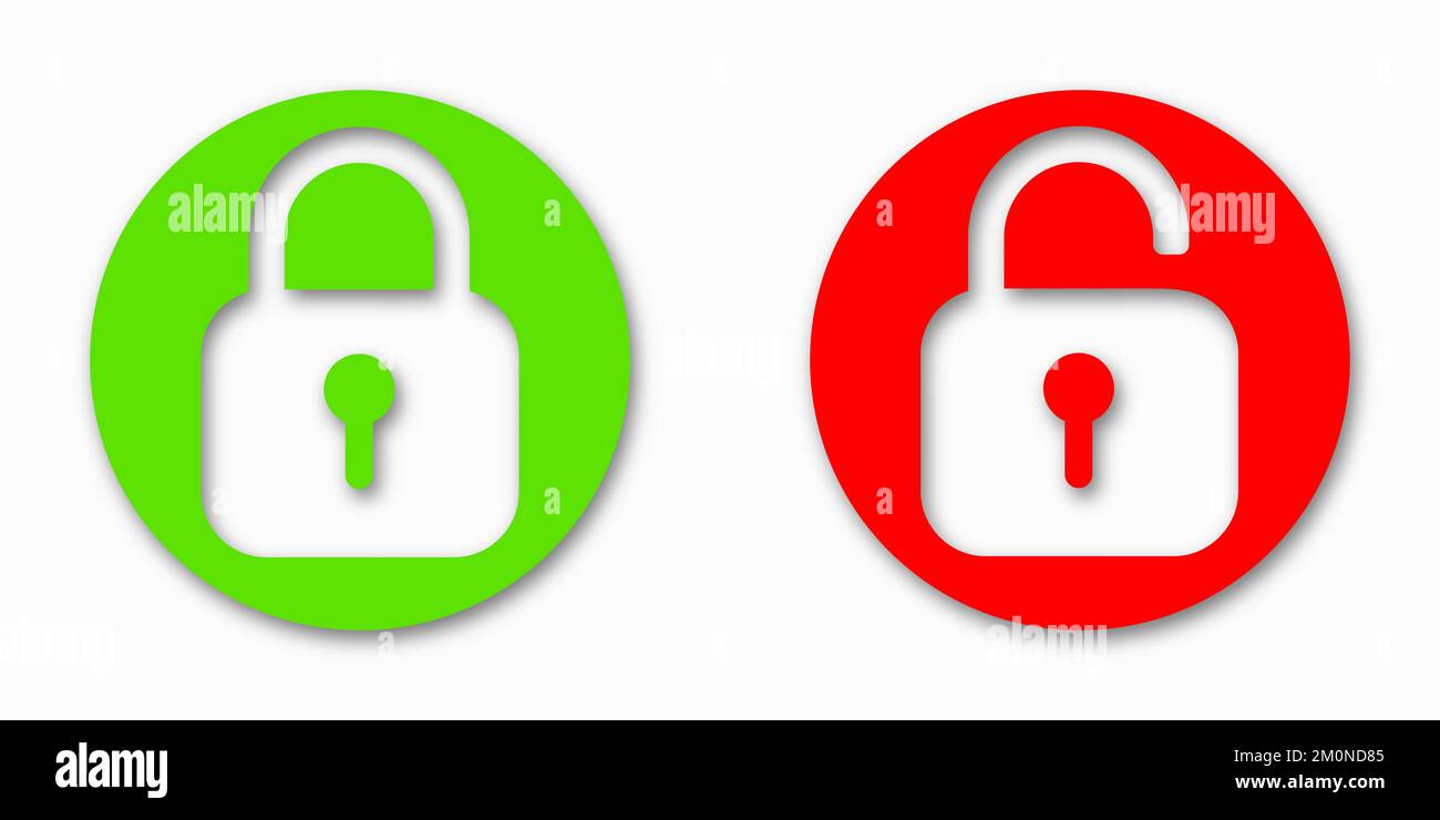 Set of lock icons, lock icon. Safety symbols. Vector illustration ...