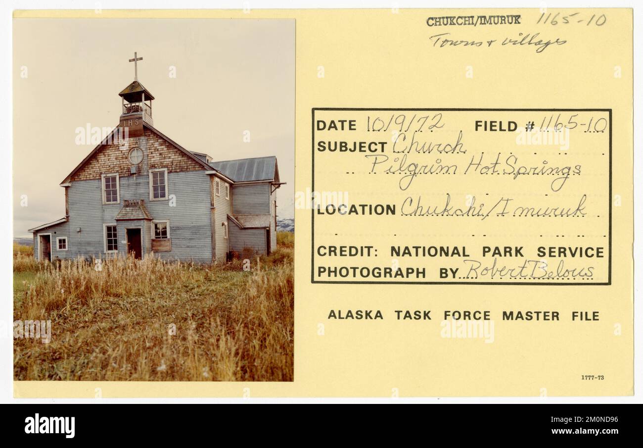 Church Pilgrim Hot Springs. Alaska Task Force Photographs Stock Photo ...