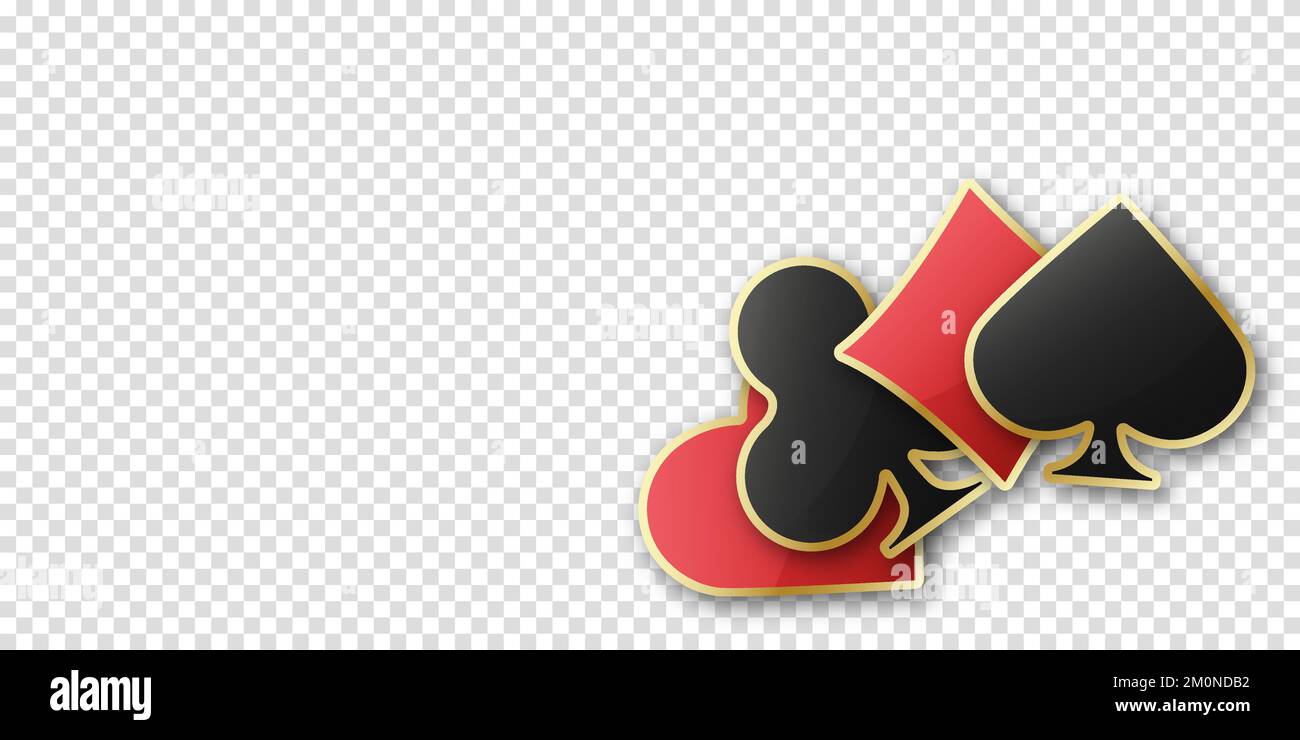 Set collection gambling sign symbol of playing card suits and chips for ...