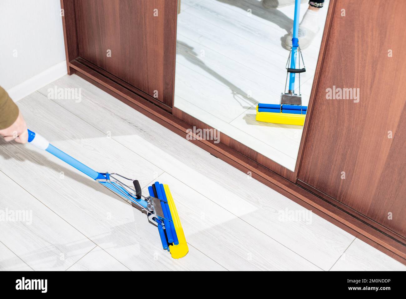 Woman washing floor mop work hi-res stock photography and images - Alamy