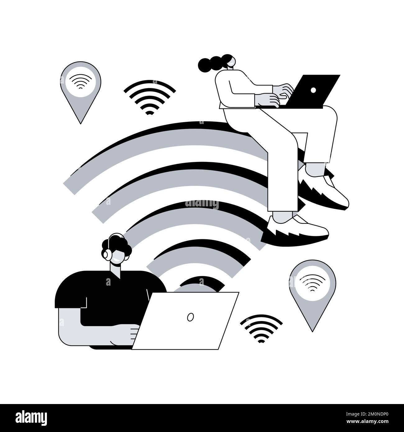 Wi-fi connection abstract concept vector illustration. Internet ...