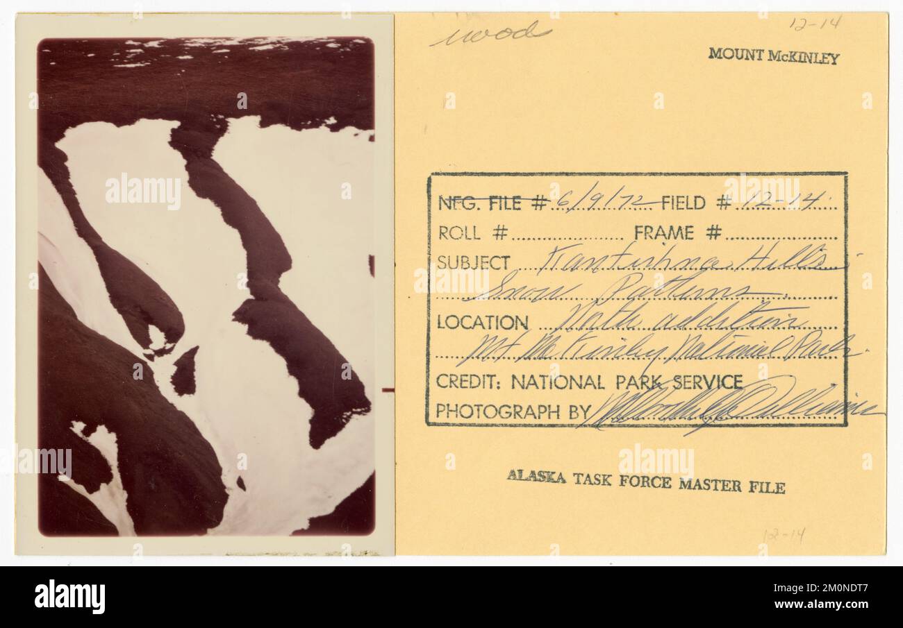 Kantishna Hills snow patterns. Alaska Task Force Photographs Stock ...