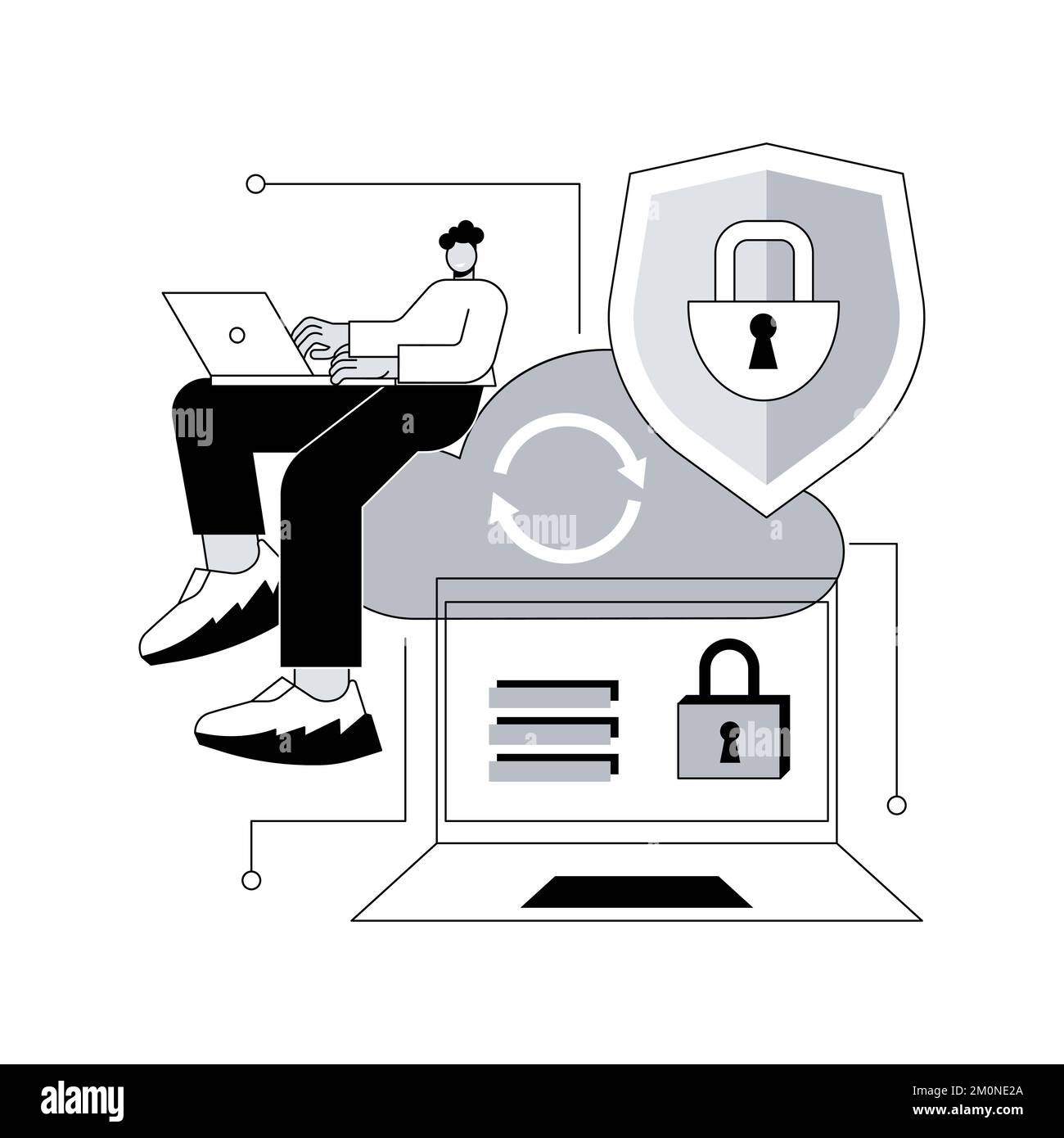 Cloud Computing Security Abstract Concept Vector Illustration Cloud Information Security System
