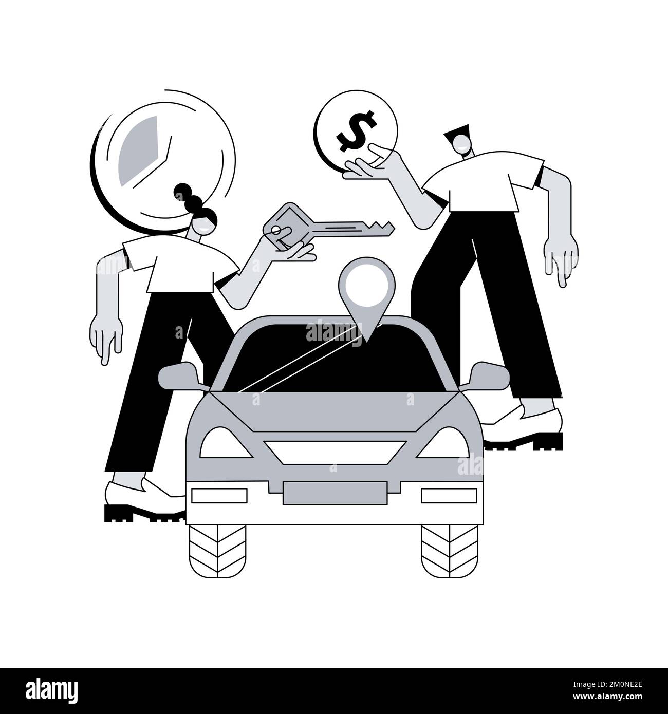 Carsharing service abstract concept vector illustration. Rental service ...