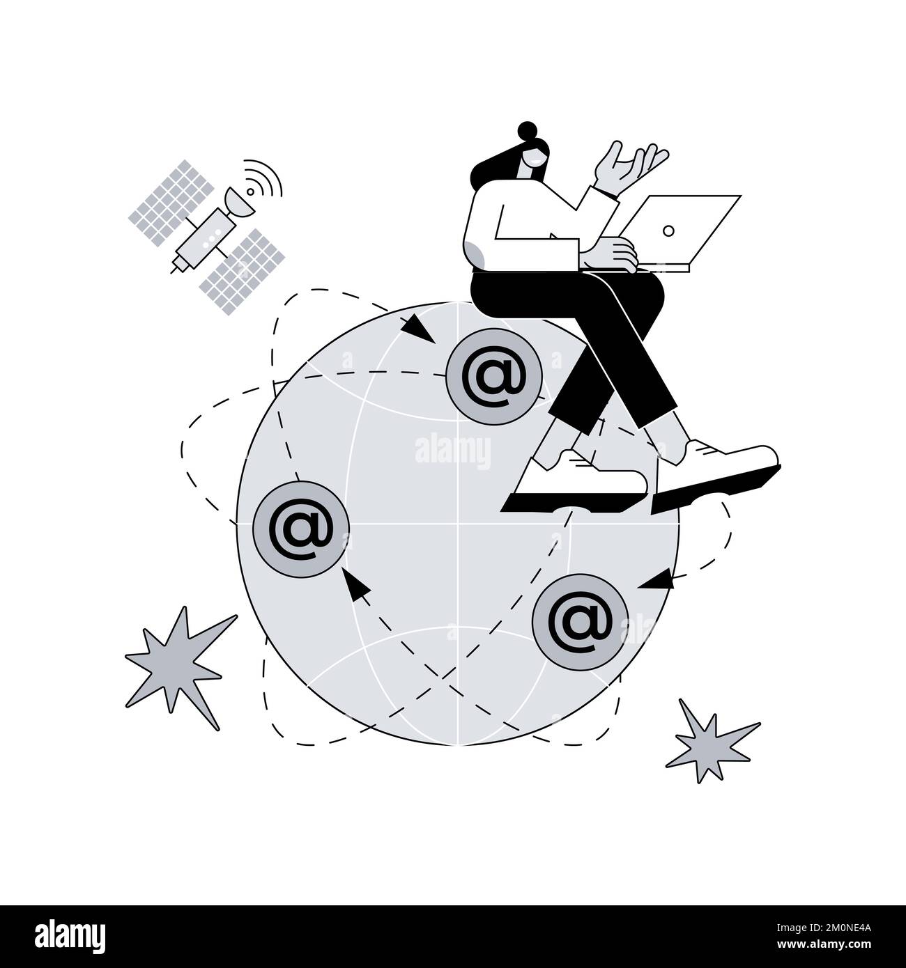 Global network connection abstract concept vector illustration. World ...