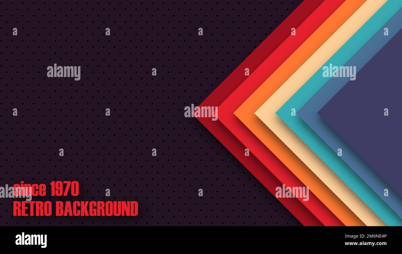 Realistic retro design in futuristic style. Abstract geometric 1970's ...