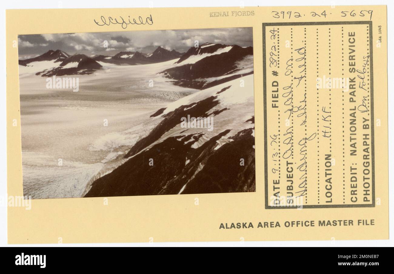 Ash fall on Harding Icefield. Alaska Task Force Photographs Stock Photo ...