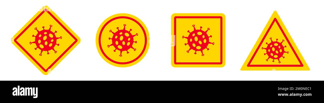 Danger grunge vector signs. Radiation sign, Biohazard sign, Toxic sign ...